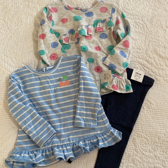 Little Me | Matching Sets | Little Me 3 Piece Set Ruffle Tops And ...
